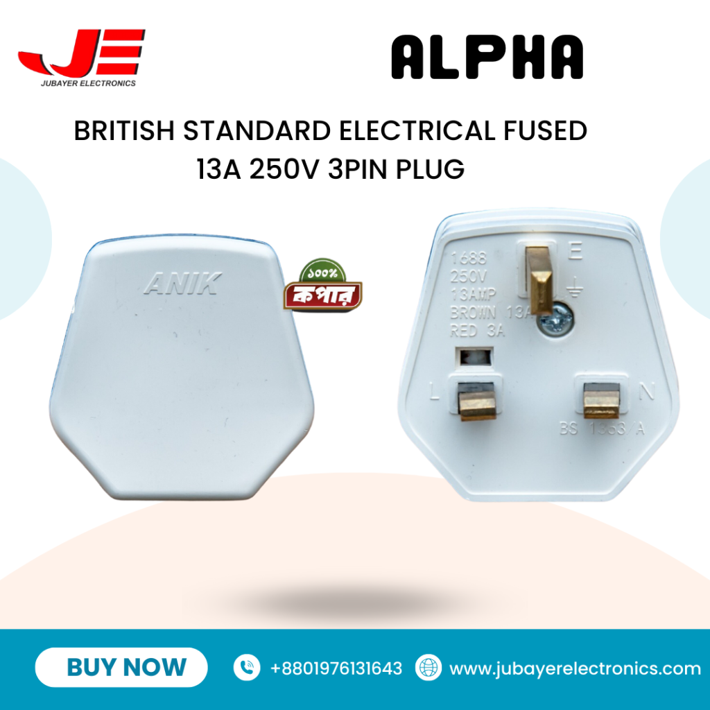 Fused 13A 3 Pin Flat Plug Premium Quality White Connector Cord Adapter ...