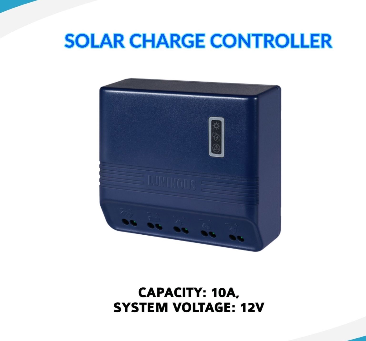 LUMINOUS SOLAR CHARGE CONTROLLER 10A 12V WITH USB MOBILE CHARGER OUTPUT ...